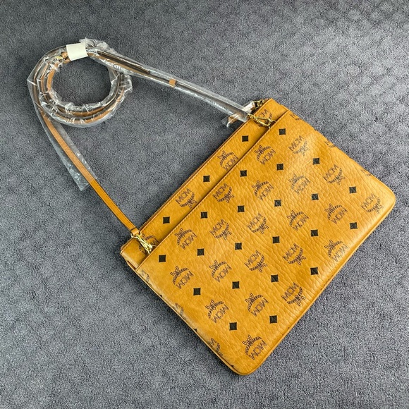 MCM | Bags | Mcm Crossbody Pouch Visetos Originalcognac | Poshmark